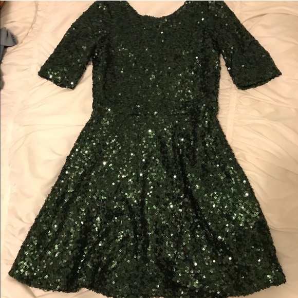 French Connection | Dresses | French Connection Deep Green Sequin Dress ...
